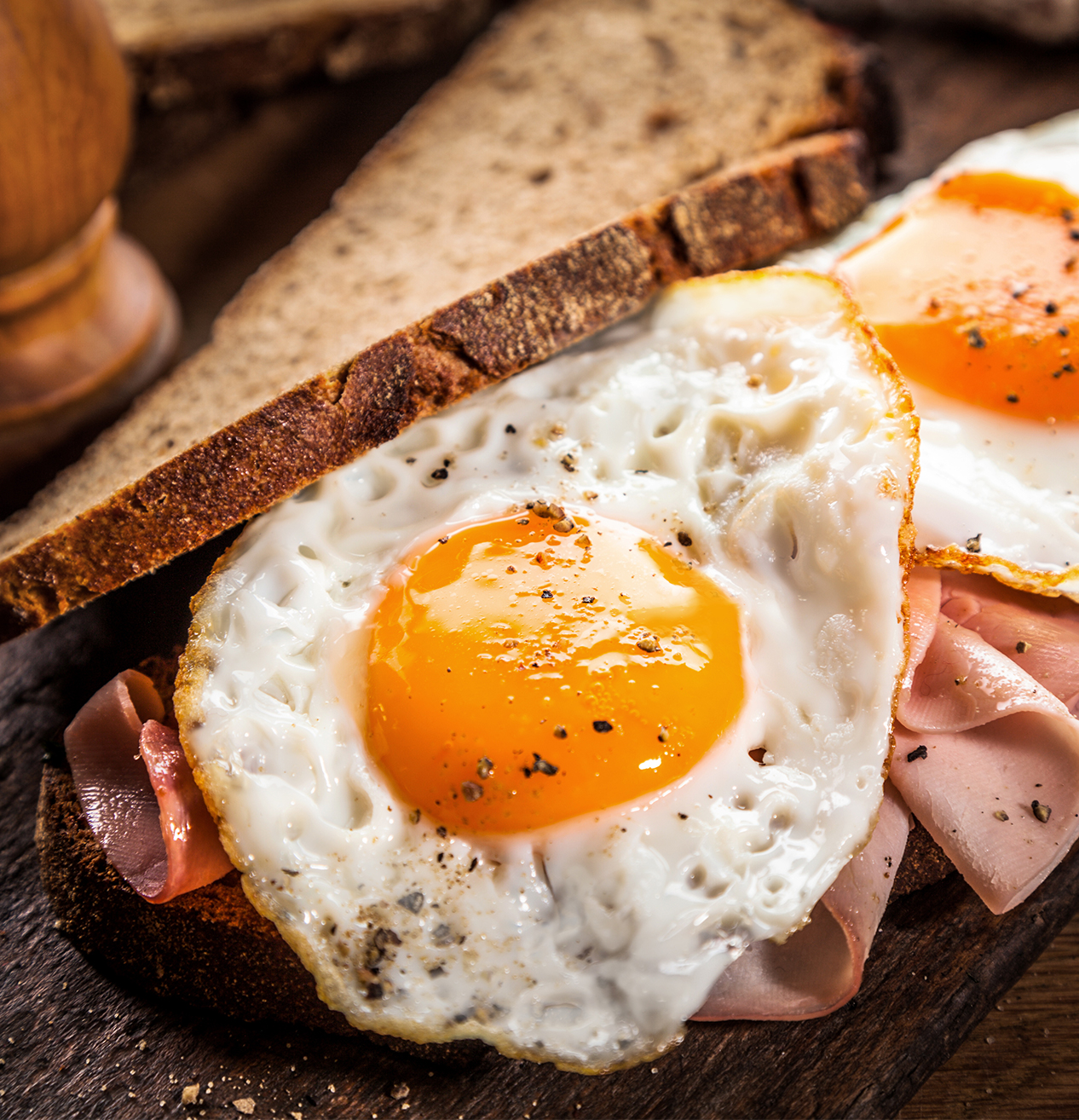 Open Face Croque Madame w/ Fried Egg - Healthy Living